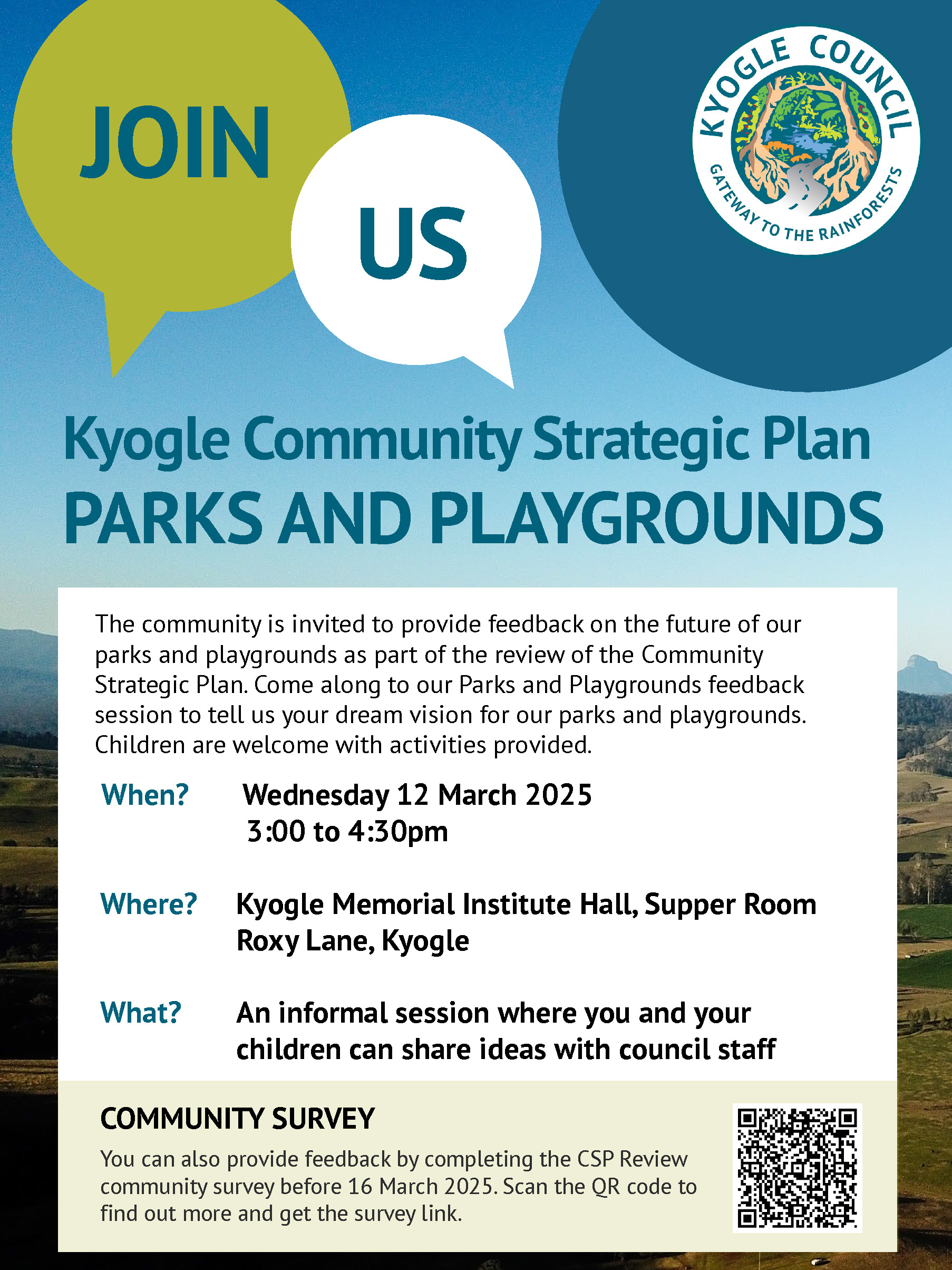 We want your views on our parks and playgrounds – Kyogle Council